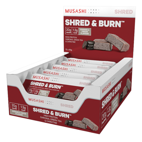 Musashi Shred & Burn Cookies and Cream - 60g – Discount Chemist
